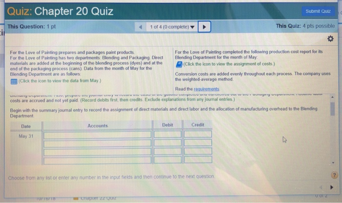 Solved Quiz: Chapter 20 Quiz Submit Quiz This Quiz: 4 pts | Chegg.com