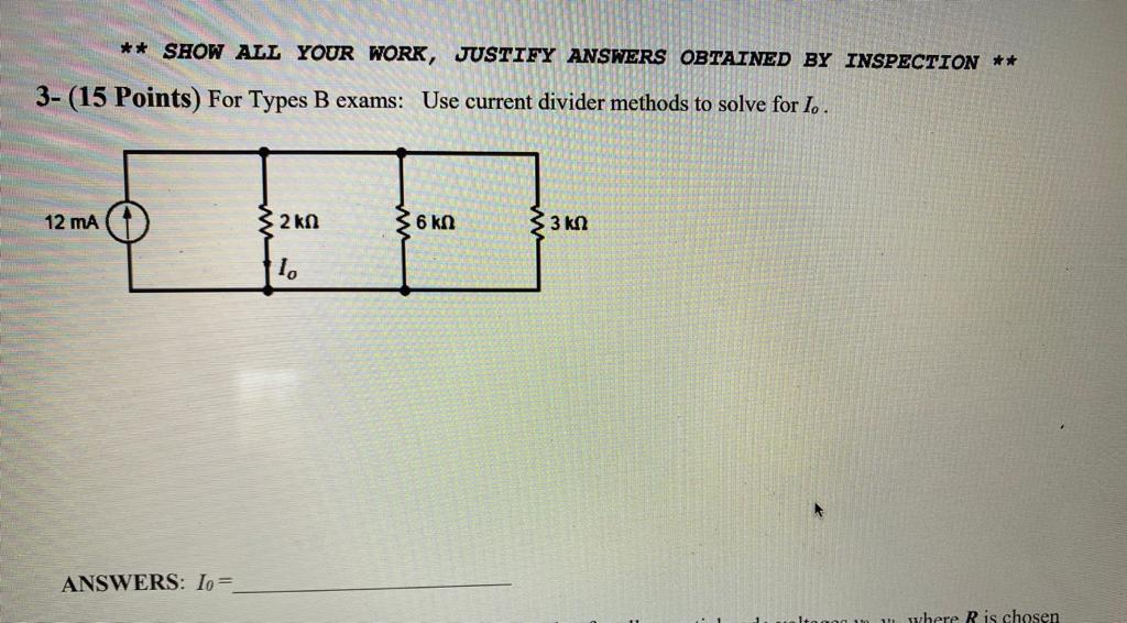 Solved SHOW ALL YOUR WORK, JUSTIFY ANSWERS OBTAINED BY | Chegg.com