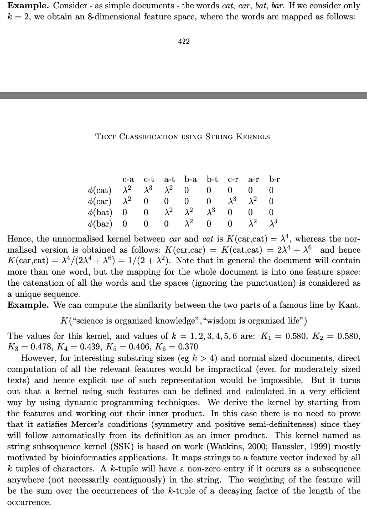 Lodhi et al. [1] describe the string subsequence | Chegg.com