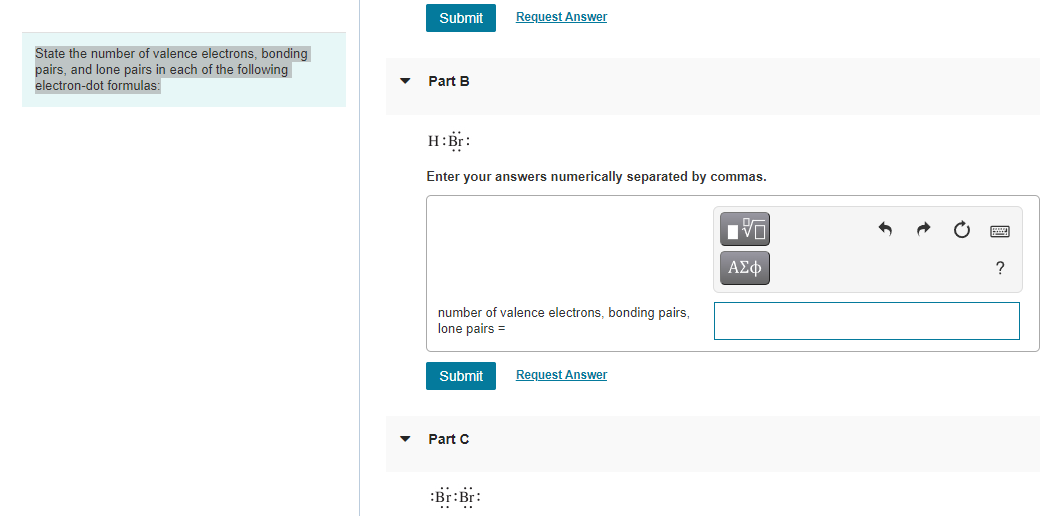 Solved Submit Request Answer State the number of valence | Chegg.com