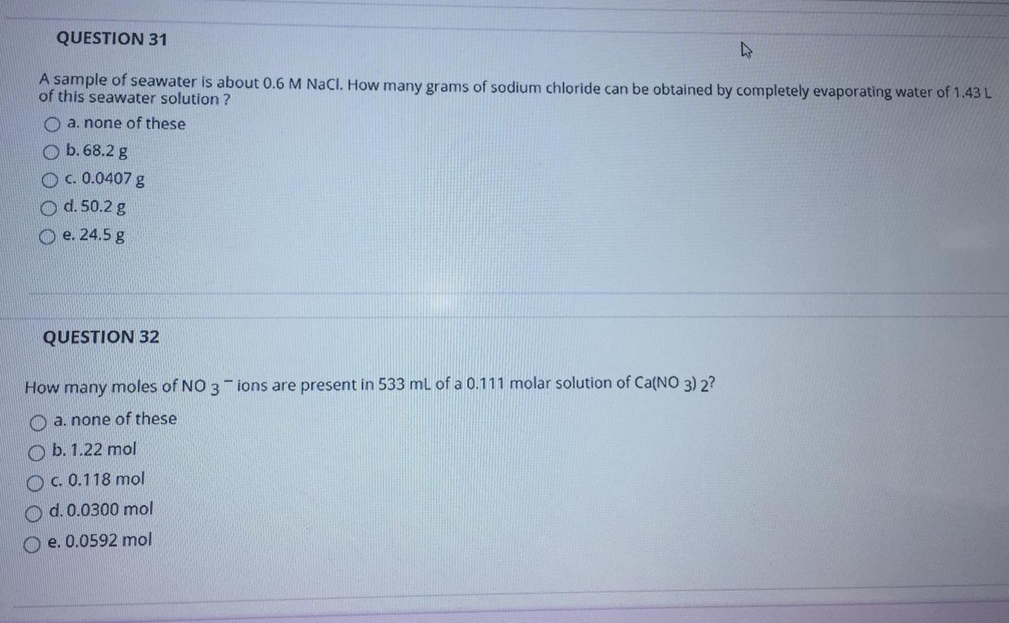 Solved QUESTION 29 Consider mixing an aqueous solution of | Chegg.com