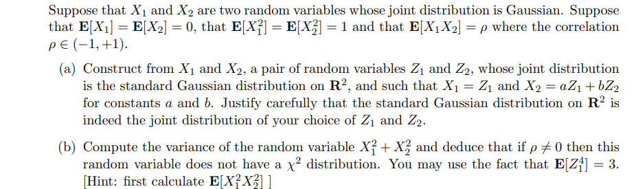 Solved Suppose that X1 and X2 are two random variables whose | Chegg.com