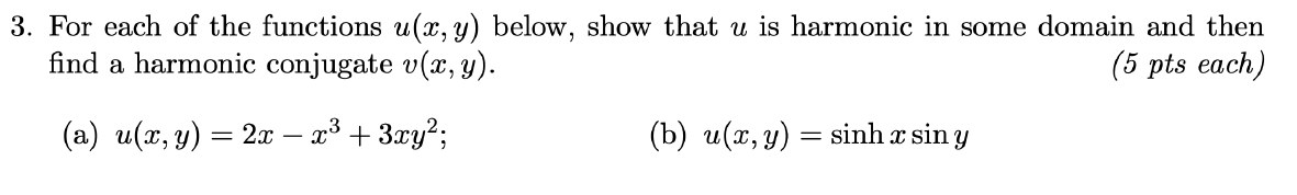 Solved 3. For each of the functions u(x,y) below, show that | Chegg.com