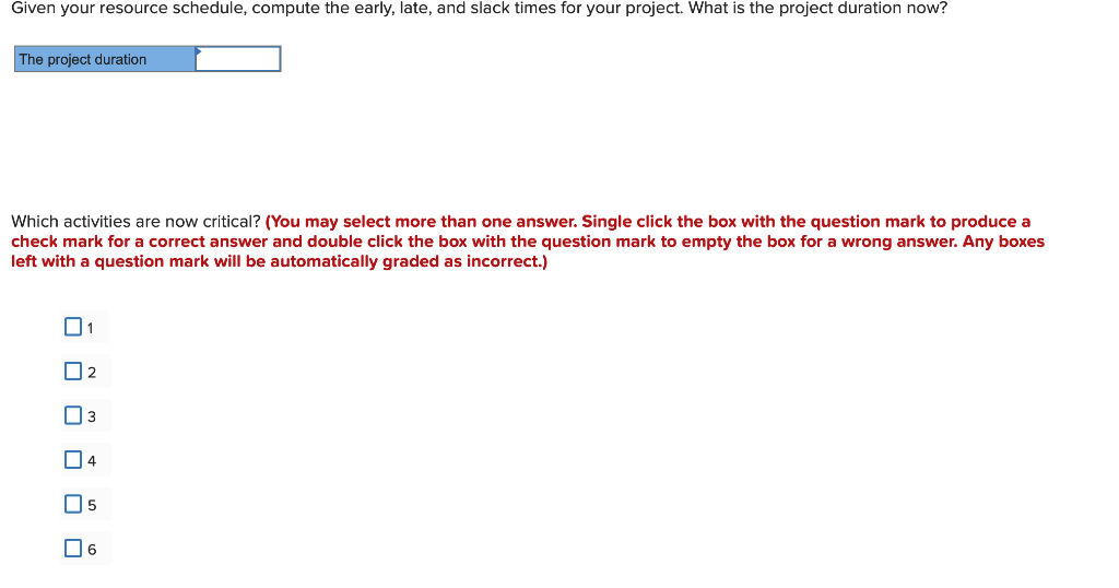 Solved EX8-5 (Static) Given the network plan that... Given | Chegg.com