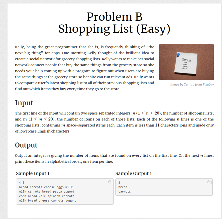 Solved Problem B Shopping List (Easy) Spiele Kelly, being | Chegg.com