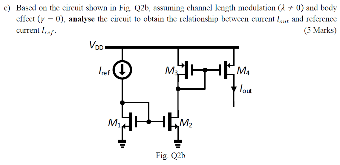 Solved c) Based on the circuit shown in Fig. Q2b, assuming | Chegg.com