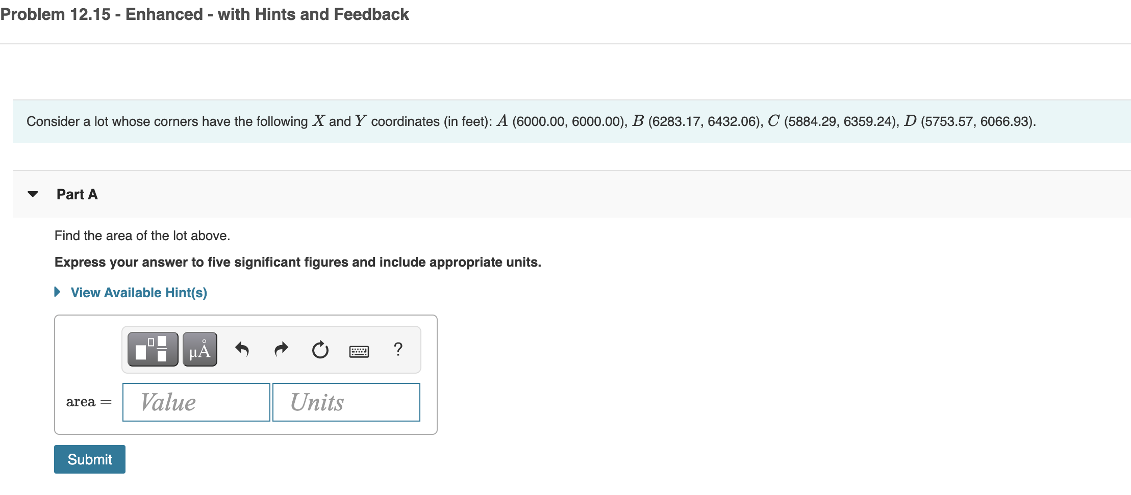 Solved Problem 12.15 - Enhanced - with Hints and Feedback | Chegg.com