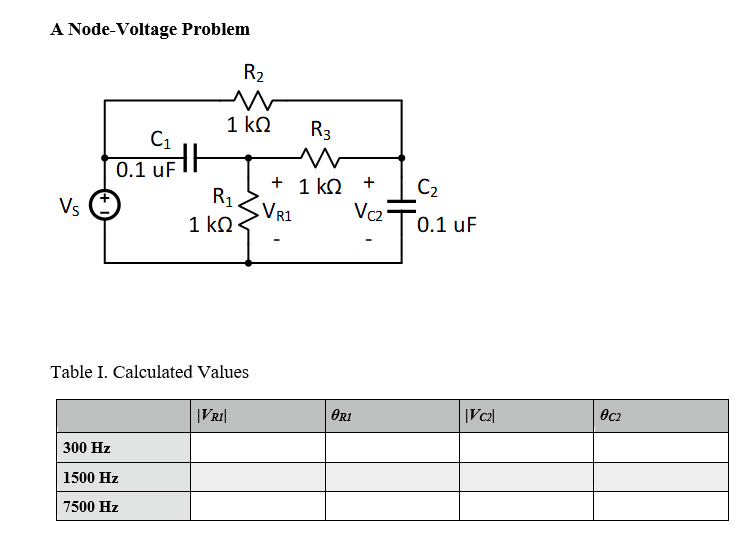 Solved A Node-Voltage Problem R2 1 k 2 R3 0.1 uF 1 5 + 1k0 + | Chegg.com