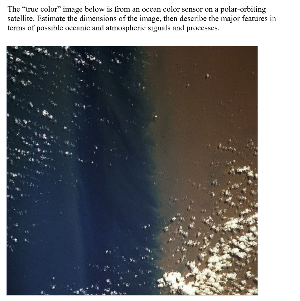 Solved The “true color” image below is from an ocean color | Chegg.com