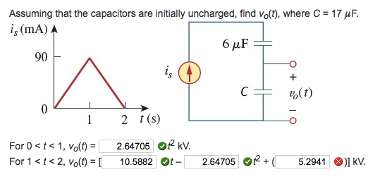 Solved The voltage across a 3-mF capacitor is shown in the | Chegg.com
