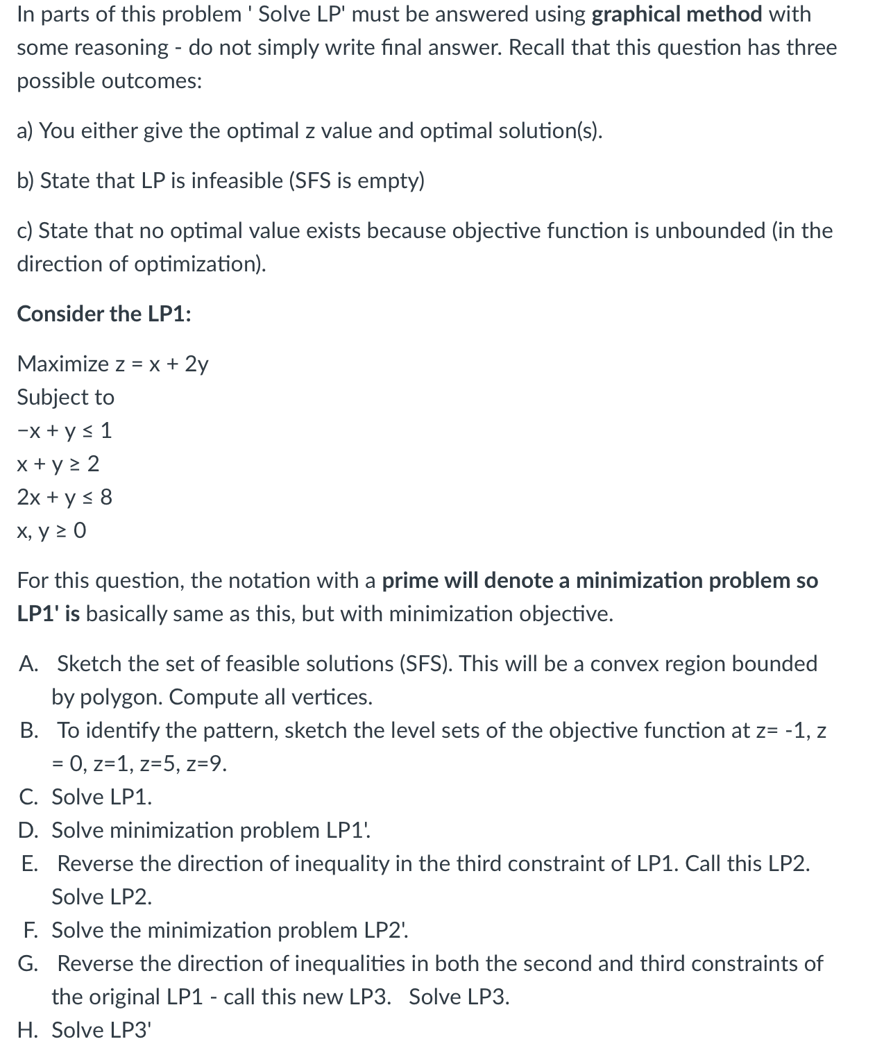 Solved In parts of this problem ' ﻿Solve LP' ﻿must be | Chegg.com