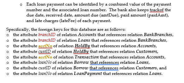 Solved Consider the below schema of the local bank (primary | Chegg.com