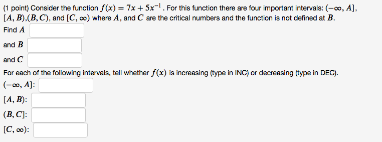 Solved Consider The Function π π₯ 7π₯ 5π₯β1f X 7x 5x β1