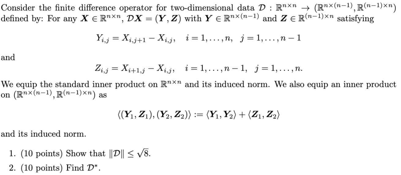 Solved Consider the finite difference operator for | Chegg.com