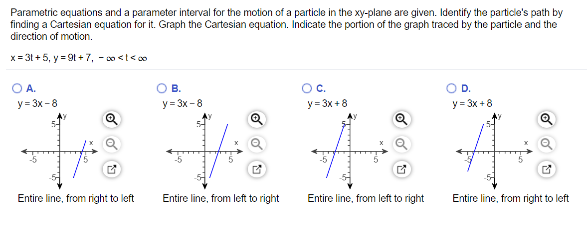 Solved Parametric equations and a parameter interval for the | Chegg.com