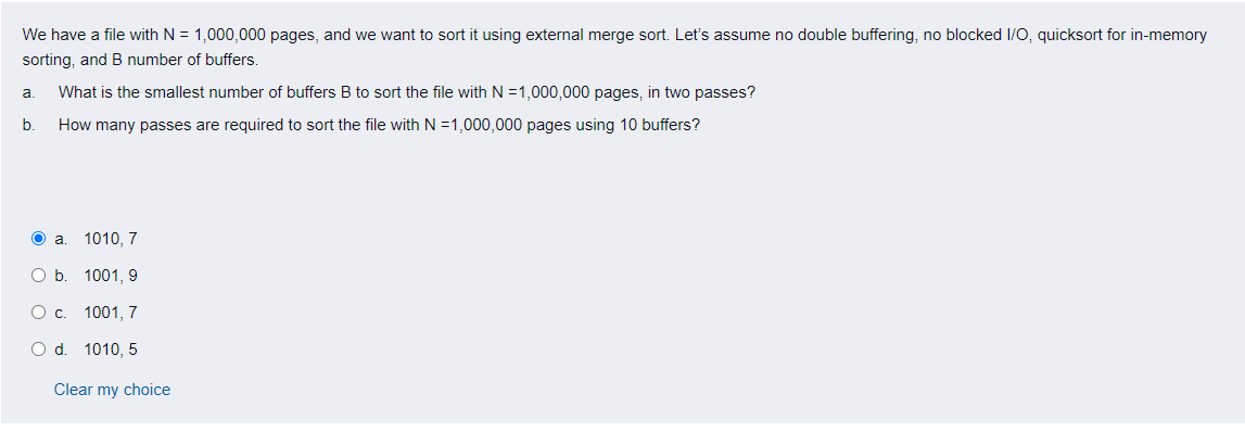 Solved We have a file with N = 1,000,000 pages, and we want | Chegg.com