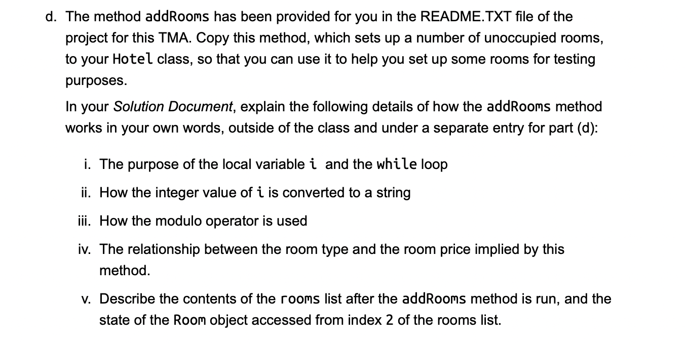 Solved README.txt file is below: /** * (d) Adds some | Chegg.com