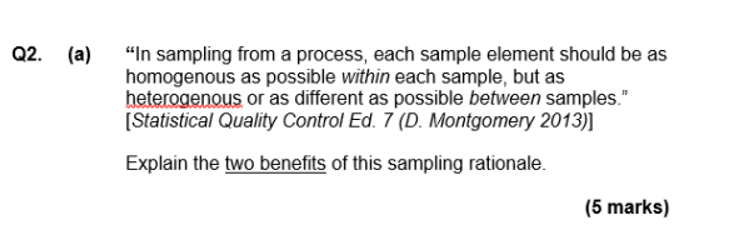 Solved Q2. (a) "In sampling from a process, each sample | Chegg.com