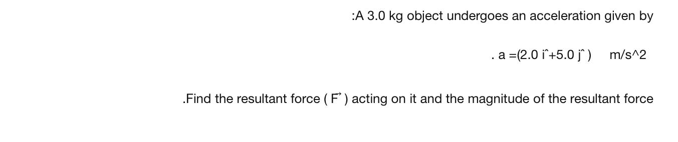 Solved A 3 0 Kg Object Undergoes An Acceleration Given By