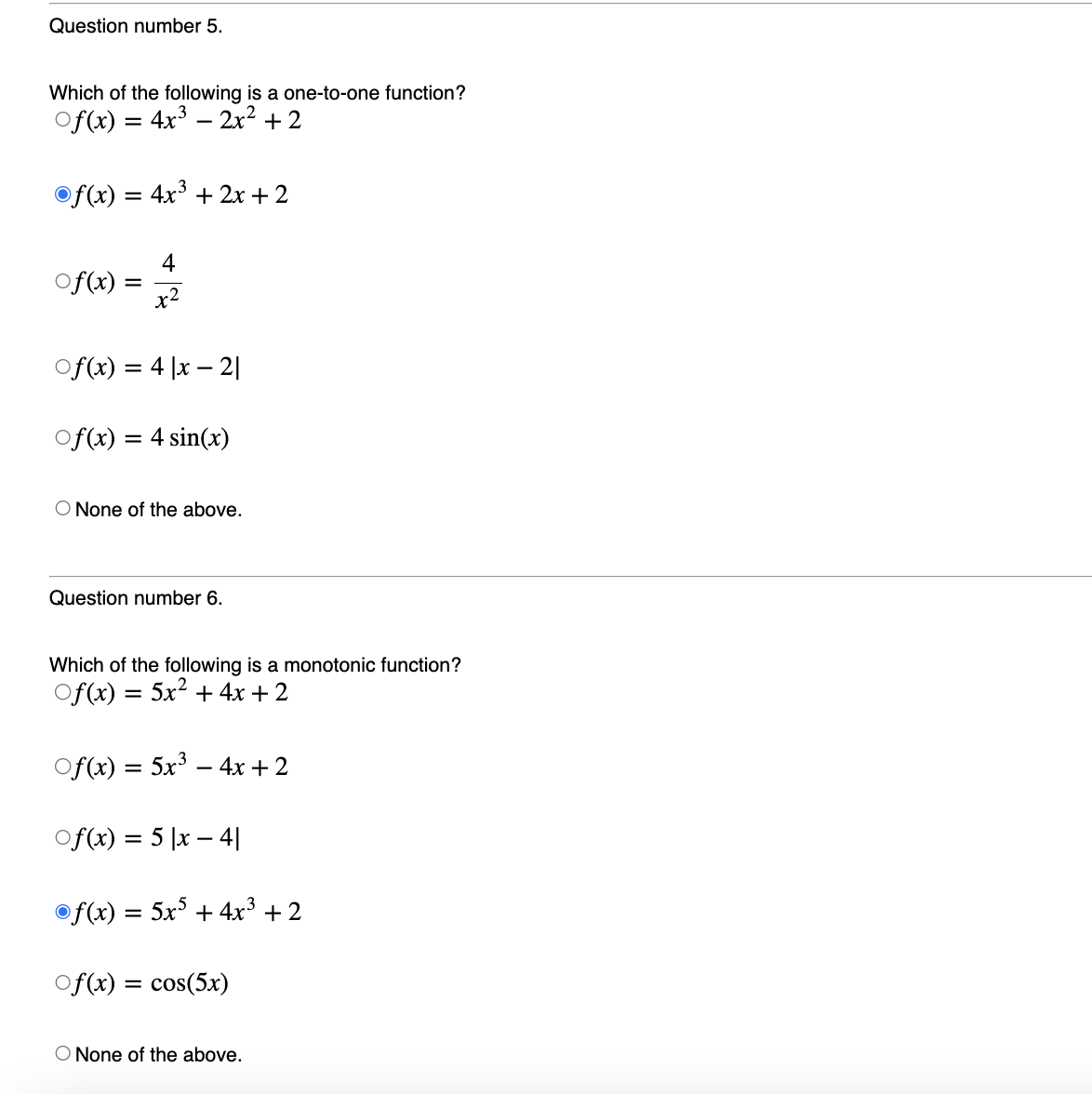 Solved Questions 5 ﻿and 6 ﻿please. | Chegg.com