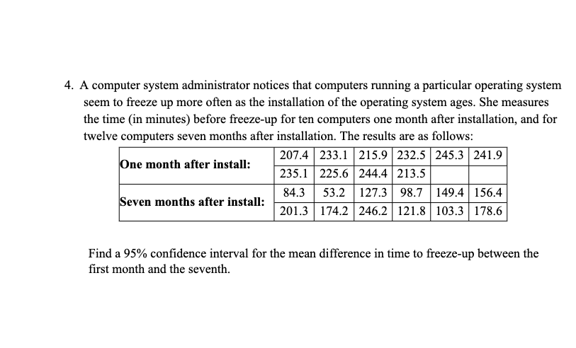 Solved 4. A computer system administrator notices that | Chegg.com