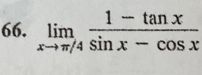 Solved using two special trig limits lim_x rightarrow pi/4 | Chegg.com