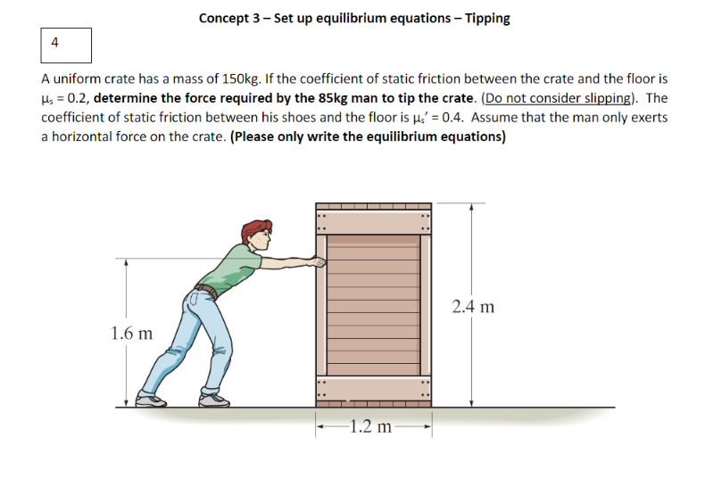 Solved Concept 3 - Set up equilibrium equations - Tipping A | Chegg.com