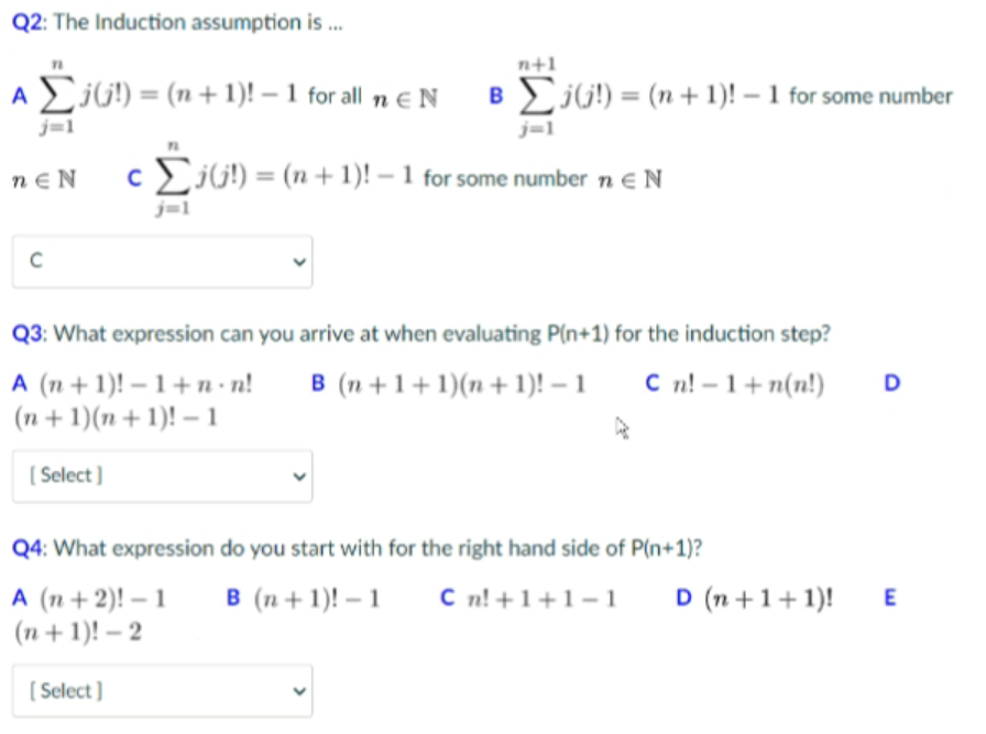 Solved Q2: The Induction assumption is ... n+1 A Ž}(!) = (n | Chegg.com