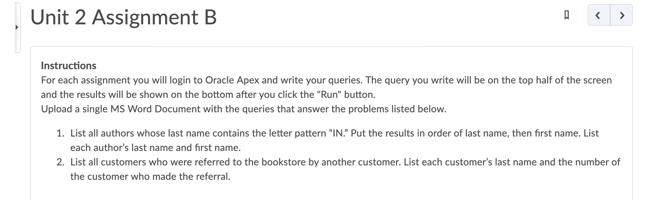 Solved Unit 2 Assignment B Instructions For each assignment | Chegg.com