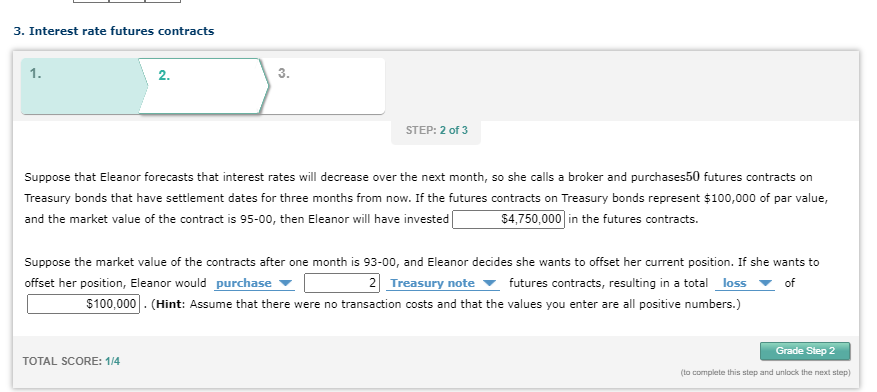 Solved 3. Interest rate futures contracts 1. 2. 3. STEP: 2 | Chegg.com