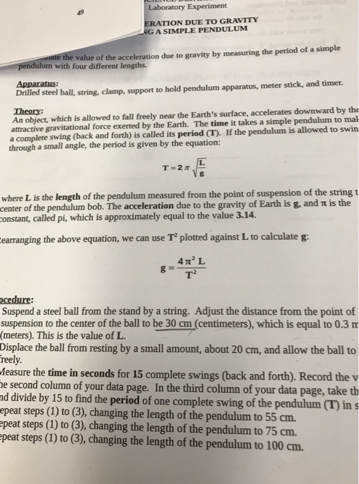 Solved How Can I Write A C Program Using Pendulum Equation