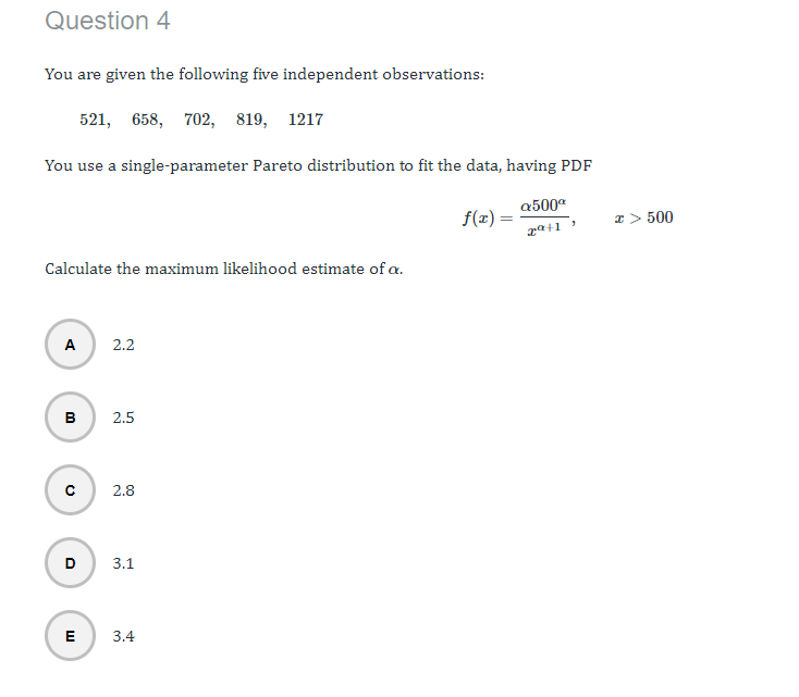 Solved You are given the following five independent | Chegg.com