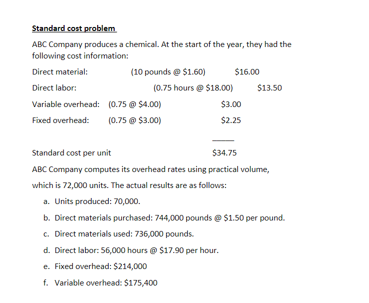 Solved Calculate all the following variances: a. Direct | Chegg.com Solved Calculate all the following variances: a. Direct | Chegg.com
