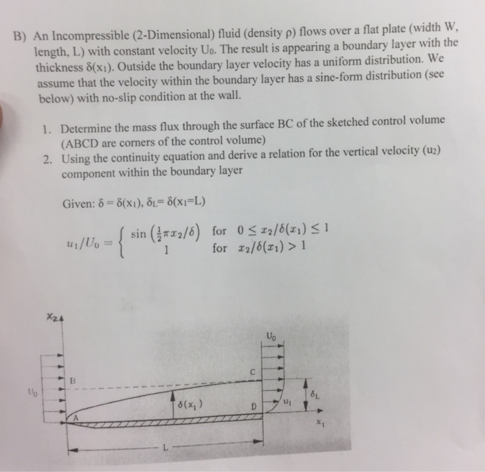 Solved An Incompressible (2 - Dimensional) fluid (density | Chegg.com