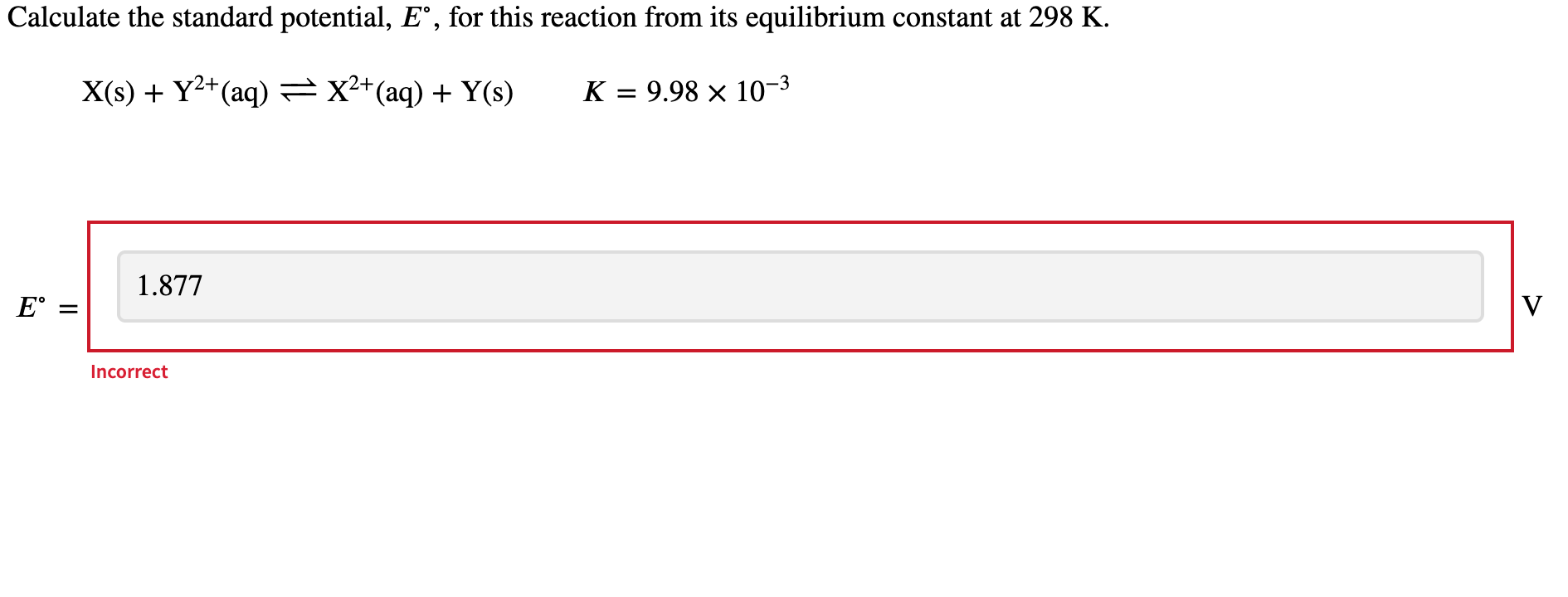 Solved Calculate the standard potential, Eº, for this | Chegg.com