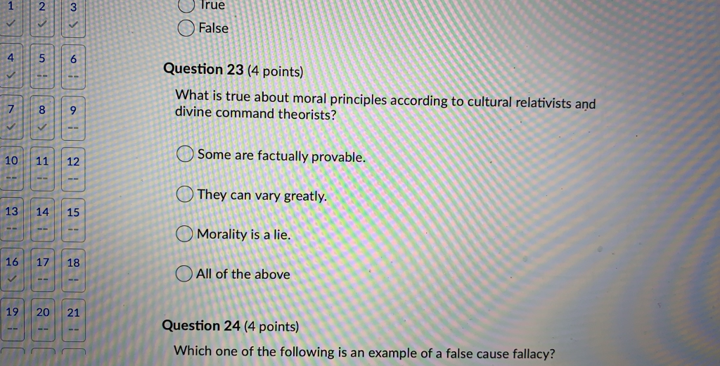 Solved 2 3 True False 4 5 6 Question 23 (4 points) What is | Chegg.com