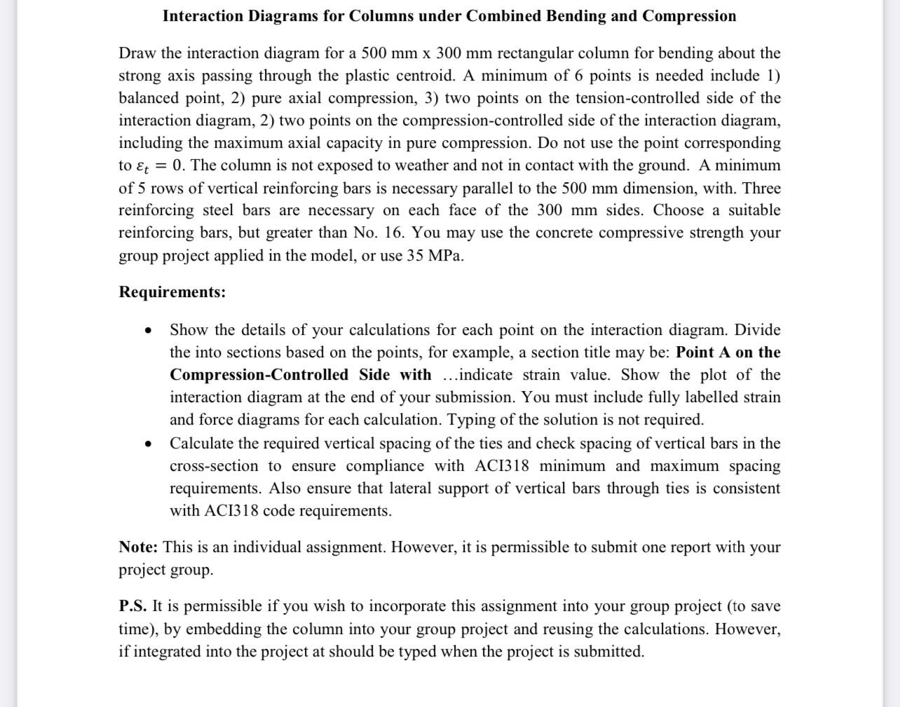 Solved Interaction Diagrams for Columns under Combined | Chegg.com