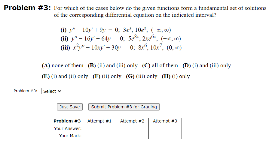 Solved blem \#3: For which of the cases below do the given | Chegg.com