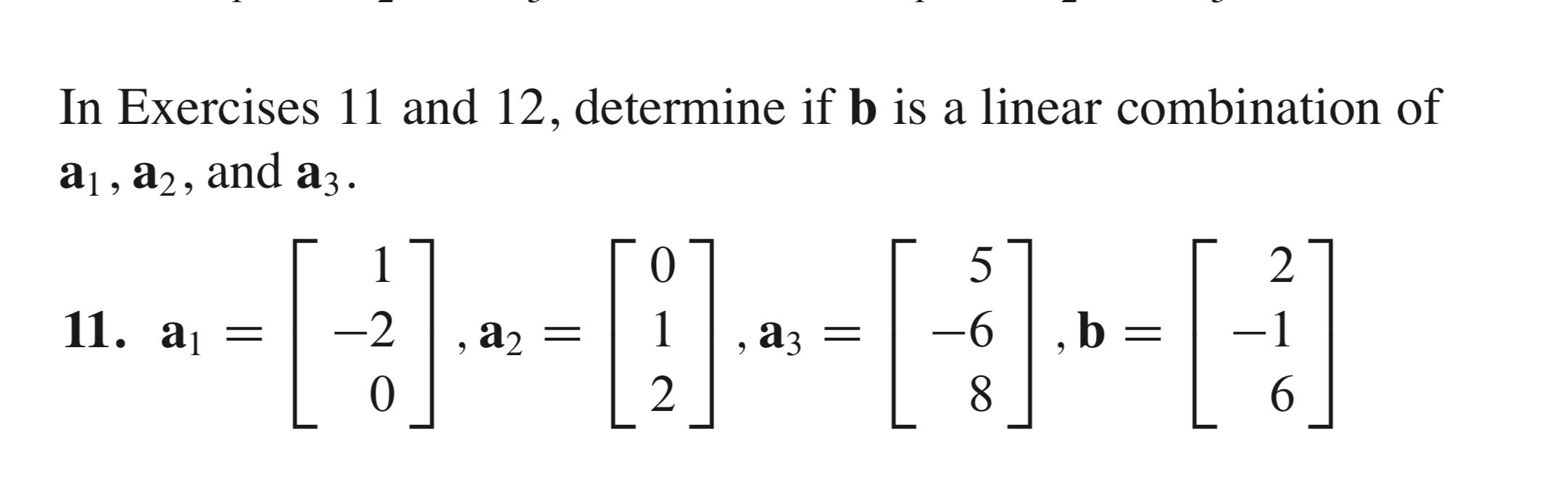 Solved In ﻿Exercises 11 ﻿and 12, ﻿determine if b is ﻿a | Chegg.com