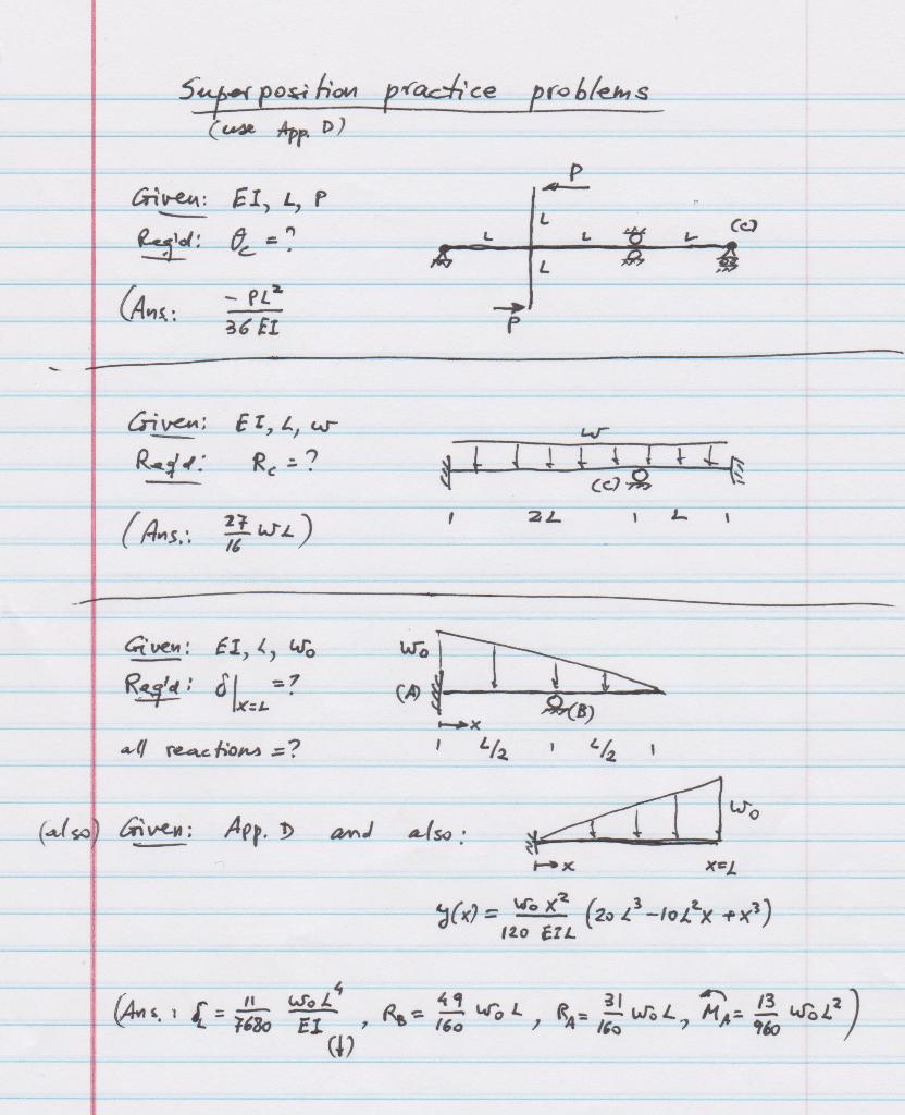 Solved Use App D Superposition Practice Problems