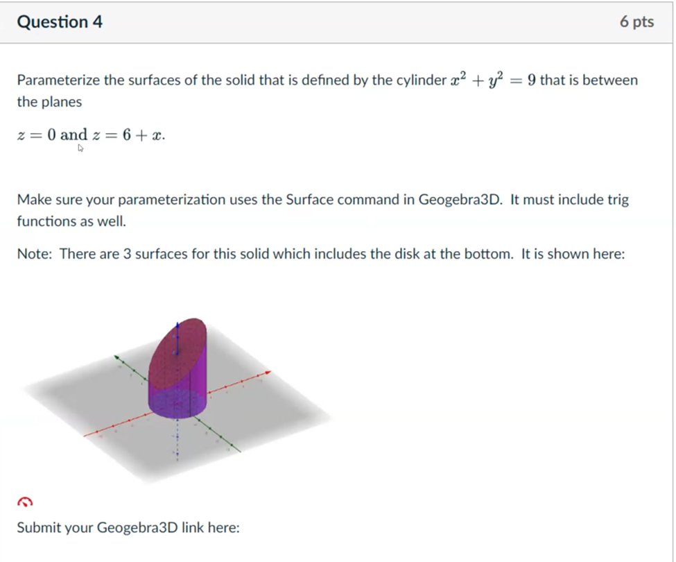 Solved Parameterize the surfaces of the solid that is | Chegg.com