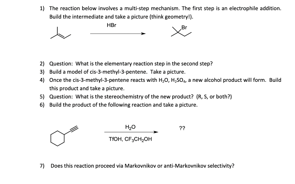 Solved 1) The reaction below involves a multi-step | Chegg.com