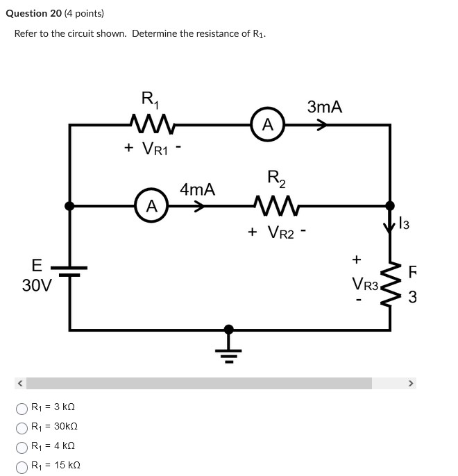 [Solved]: Refer to the circuit shown. Determine the resista
