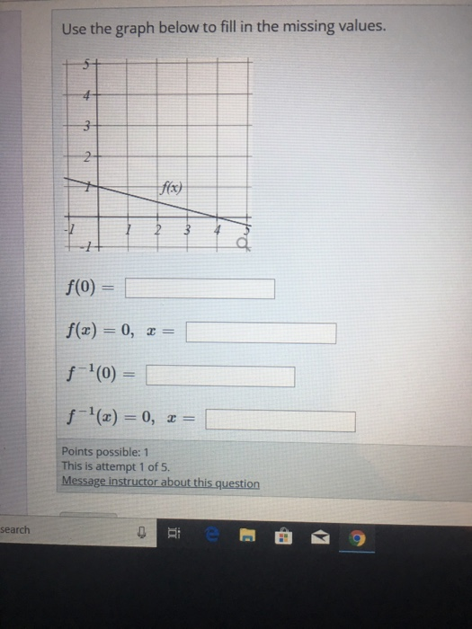 Solved Use the graph below to fill in the missing values. 4 | Chegg.com