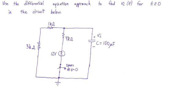 Solved Use the differential equation approach to find vc(t) | Chegg.com