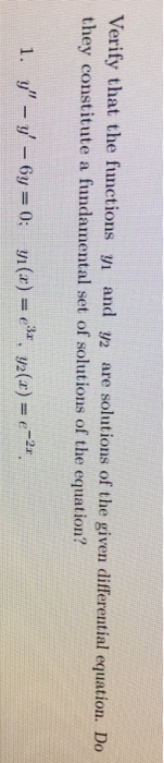 Solved Verify that the functions y1 and y2 are solutions of | Chegg.com