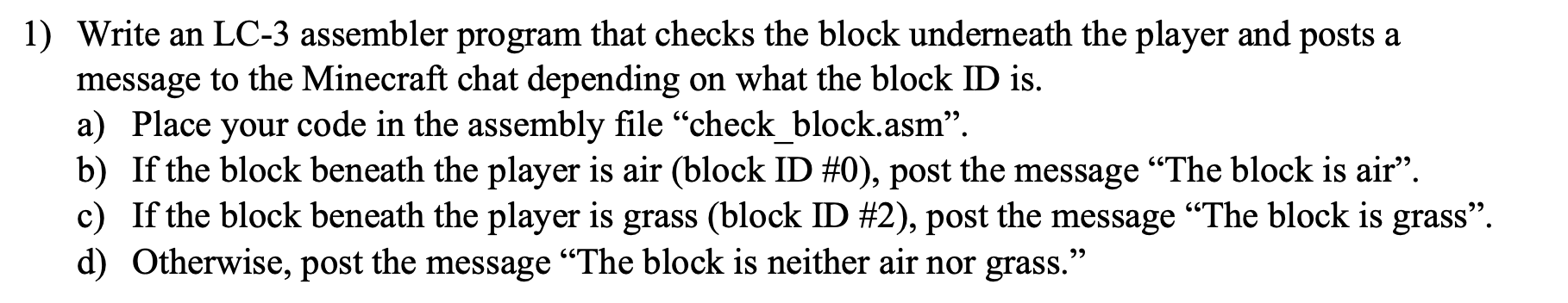 Solved 1 Write An Lc 3 Assembler Program That Checks The
