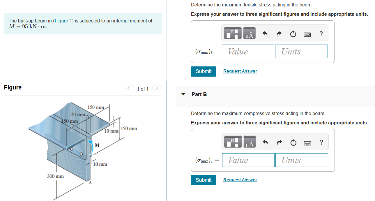 Solved The built-up beam in is subjected to an internal | Chegg.com