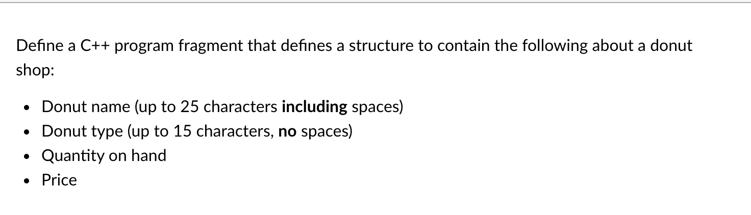 Solved Define A C Program Fragment That Defines A 2222