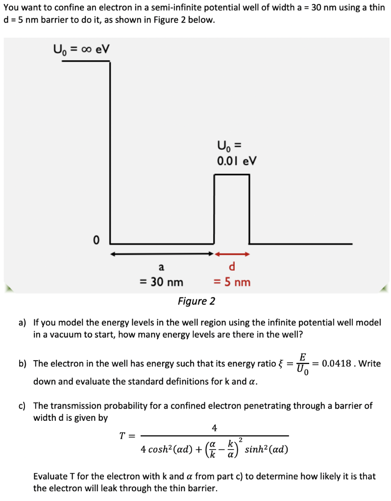 Solved You want to confine an electron in a semi-infinite | Chegg.com